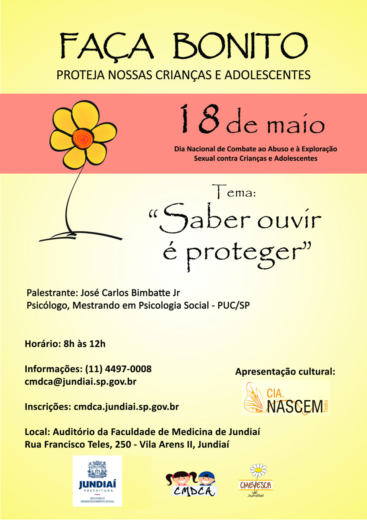 Dia 18 de Maio – Faça Bonito “Saber Ouvir é Proteger” | CMDCA